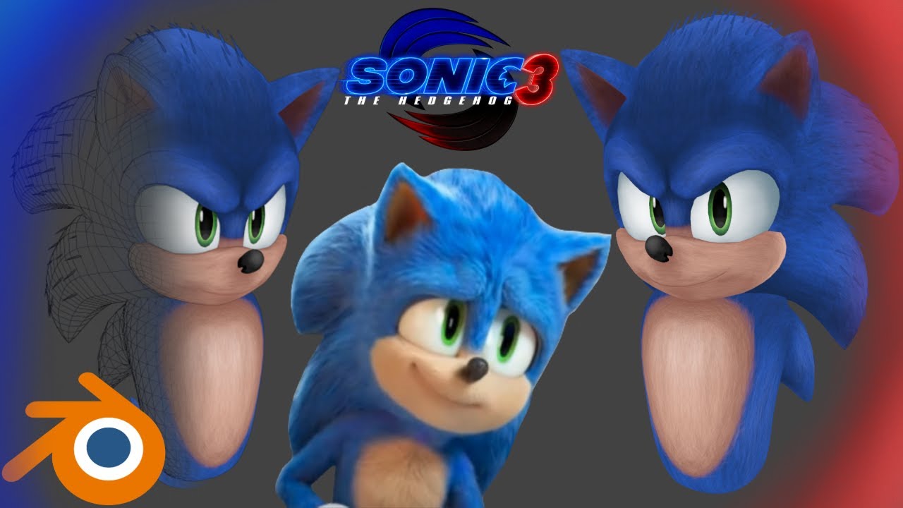 my Movie Sonic model editing and showcase (Blender) - YouTube
