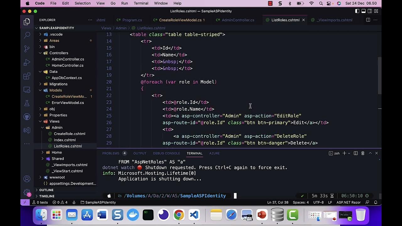 ASP.NET Core Indentity Part4 - Edit Role - YouTube