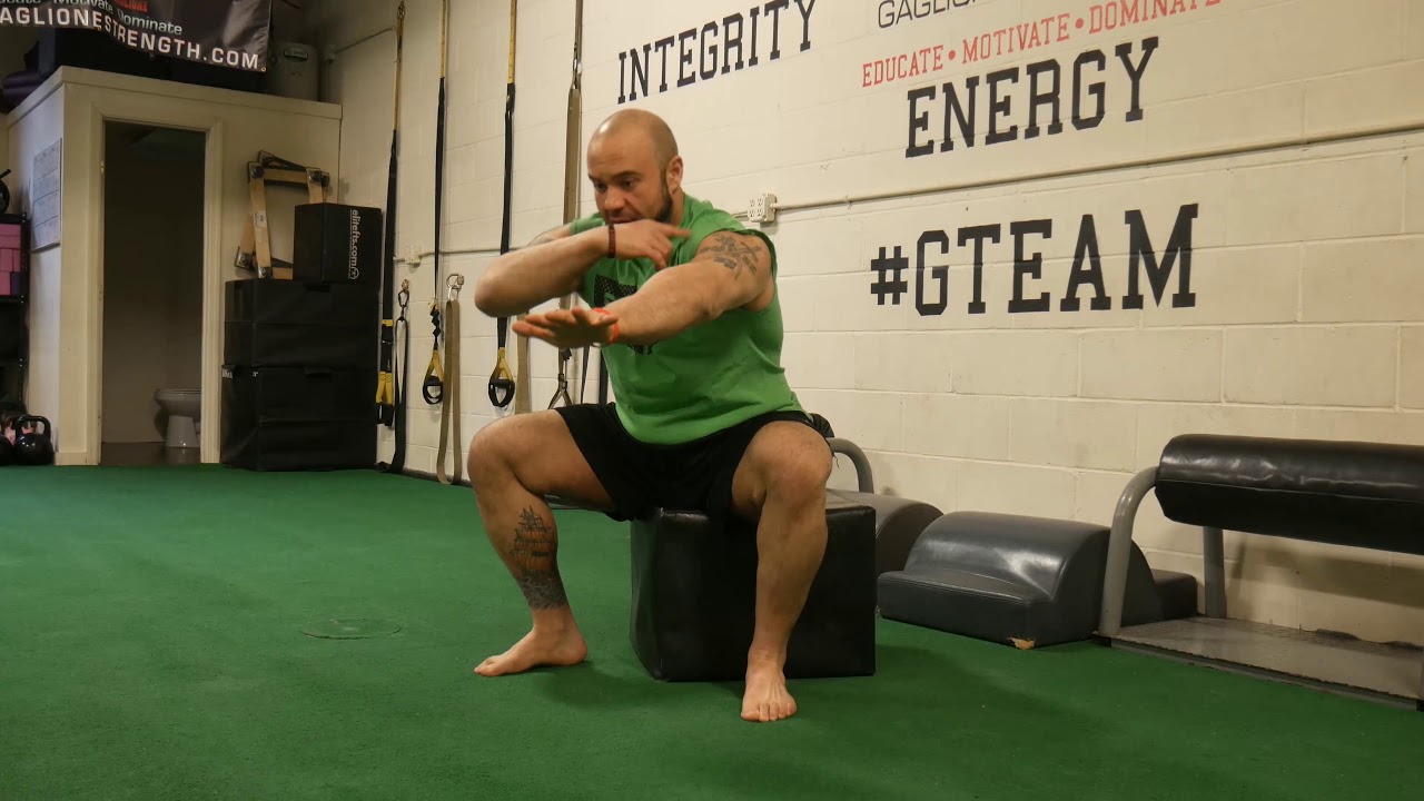 The Best Beginner Lower Body Exercise At Home Bottoms Up Box Squat ...