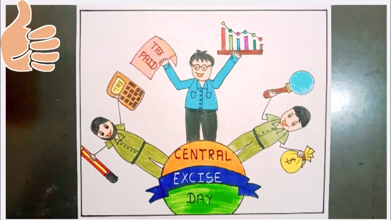 Central excise day 24 feb drawing/ central excise day easy poster ...