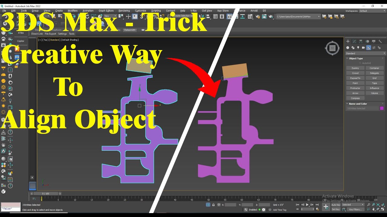 3DS Max - Trick - Creative Way To Align|3dMax Course In Hindi - YouTube
