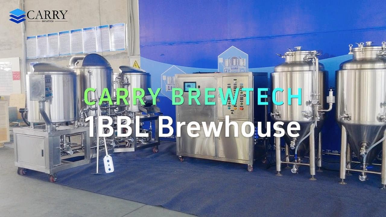 1BBL Brewhouse equipped with 200L fermenter - YouTube