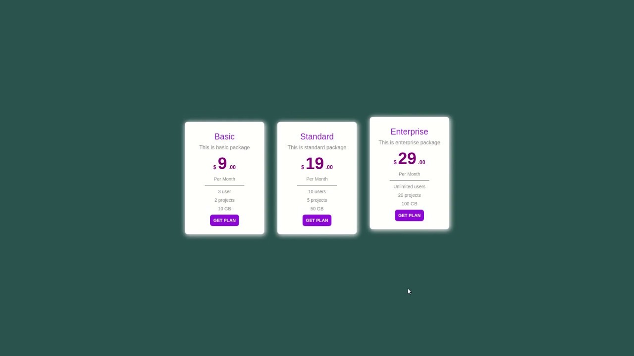 Amazing Pricing Card With HTML & CSS - YouTube