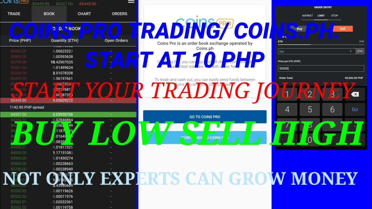HOW TO TRADE ON COINS PRO/BUY AND SELL CRYPTO/USING MOBILE. - YouTube