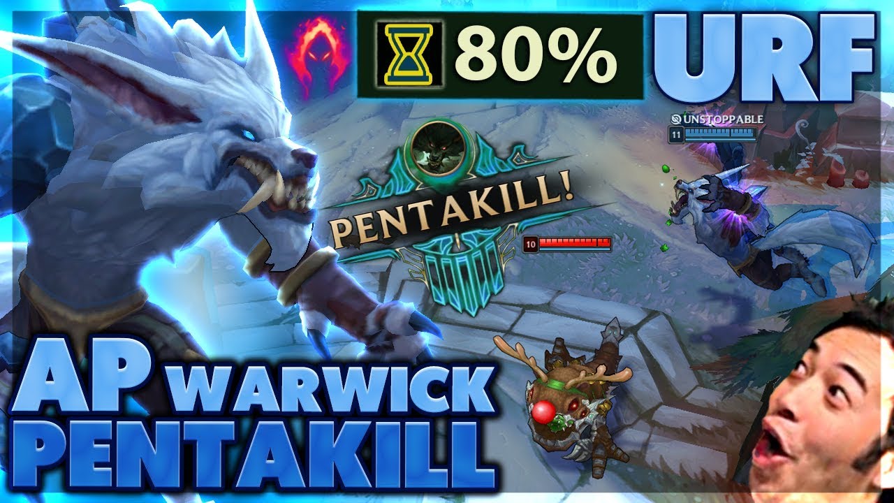 1,000+ HEALS & GLOBAL SNIPES | 80% COOLDOWN MADNESS | AP URF WARWICK ...