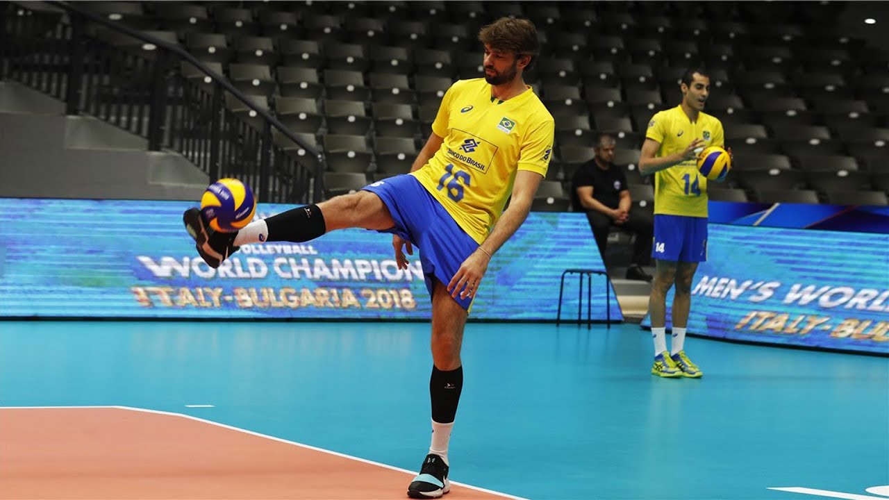 When Volleyball Players Play Football (HD) - YouTube