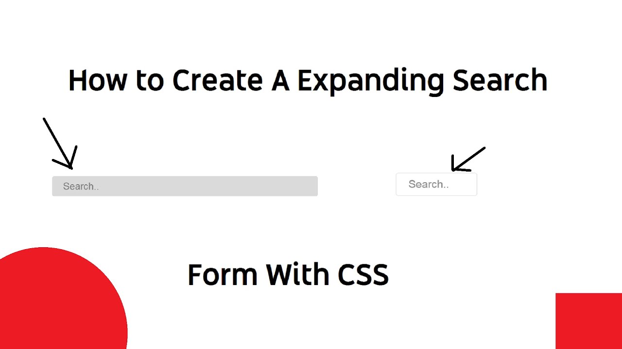How to create a expanding search form with CSS - YouTube