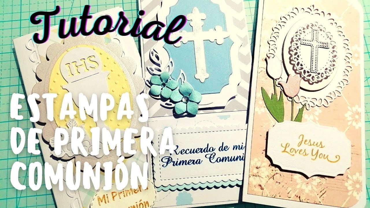 TUTORIAL ESTAMPAS DE PRIMERA COMUNIÓN SÚPER FÁCILES - YouTube