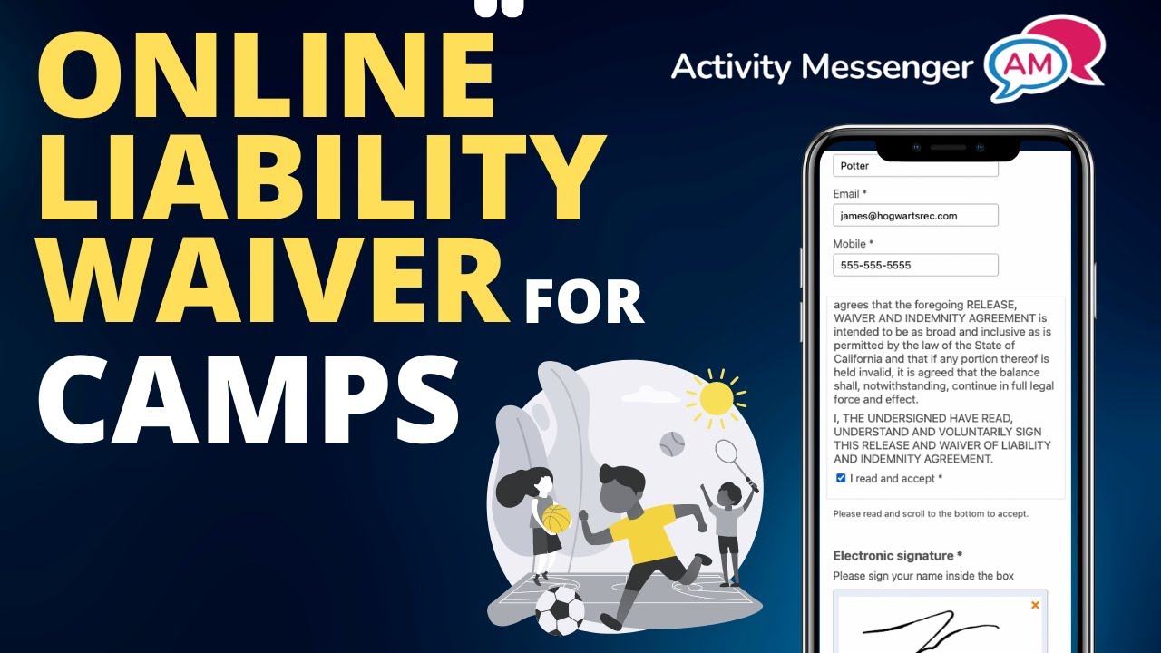 Liability waiver forms for camps - YouTube