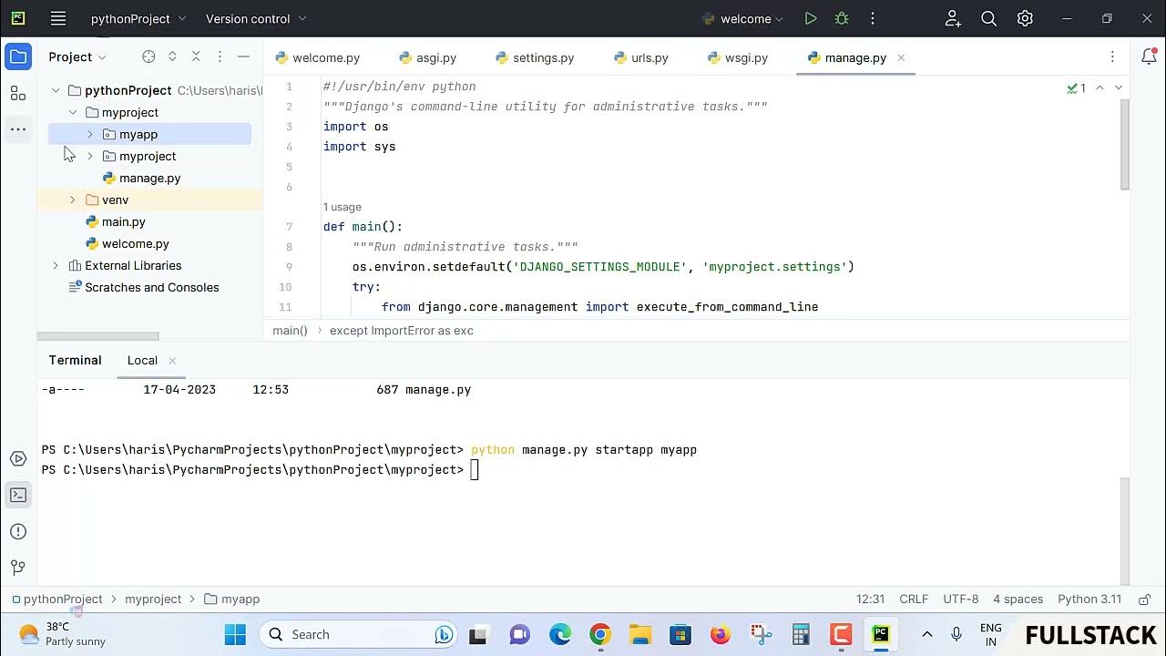 20f Creating a simple Django app - YouTube