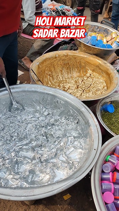 Sadar Bazar Holi Patri Market | Cheapest Holi Market | Holi Best Colour | Holi cylinder - YouTube