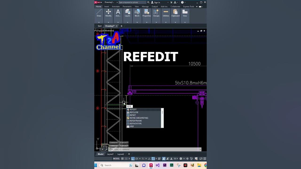 Lệnh refedit refclose sửa block trong autocad #autocad #autocadtutorial - YouTube