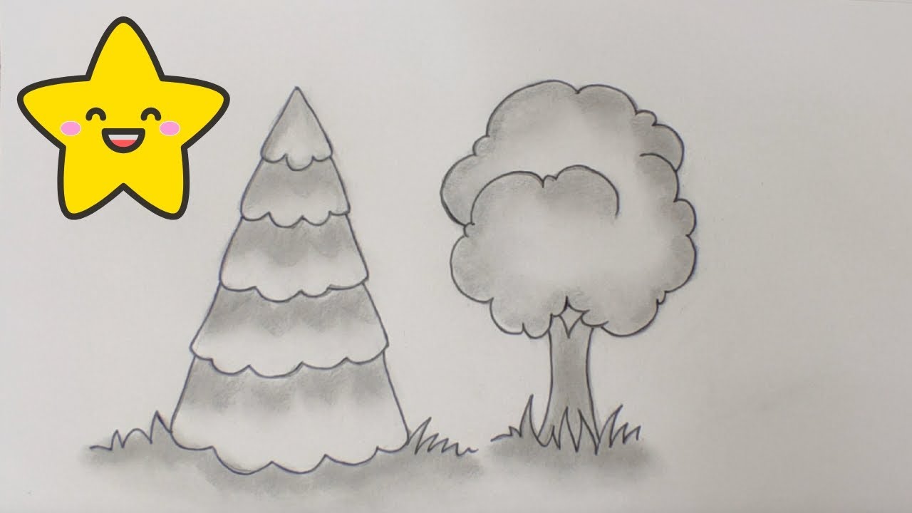 🎨 Learn to Draw Two Unique Types of Trees 🌳🌲: Fun and Easy Tutorial for ...