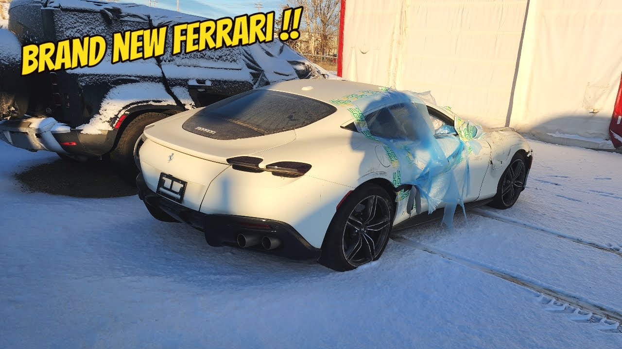 Crashed 2021 Ferrari Roma ! Beautiful Spec! - YouTube