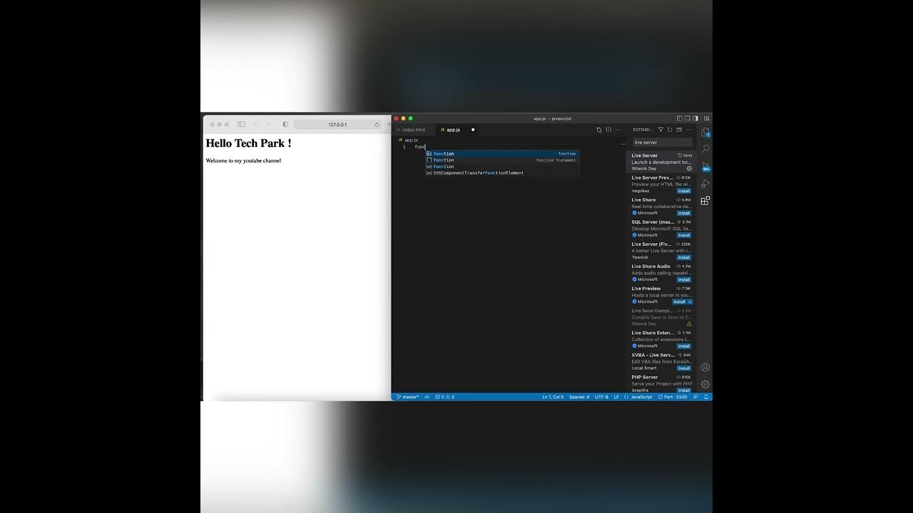Run local html JS file on localhost by LiveServer in VS Code - YouTube