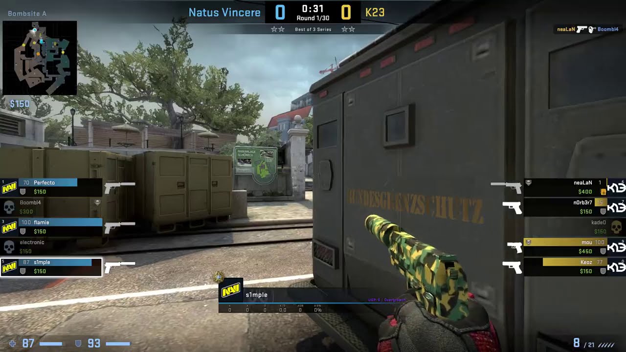 CS:GO POV Demo Na'Vi S1mple (28/25) vs K23 (de_overpass) - YouTube