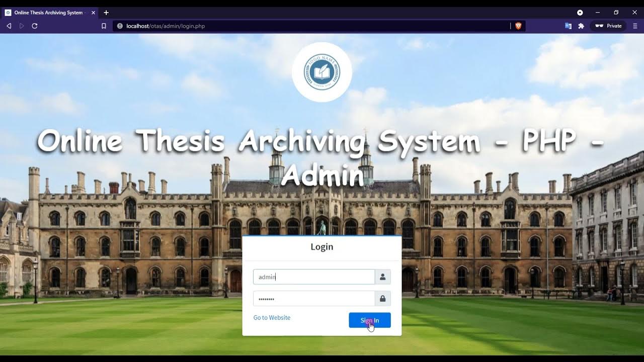 Online Thesis Archiving System using PHP DEMO - YouTube