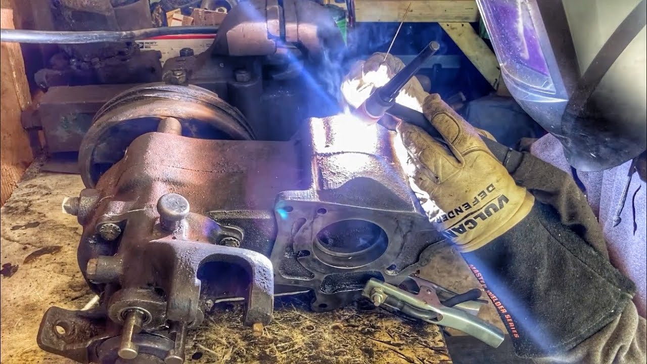 Cast iron repair! Ac tig weld cast iron - YouTube