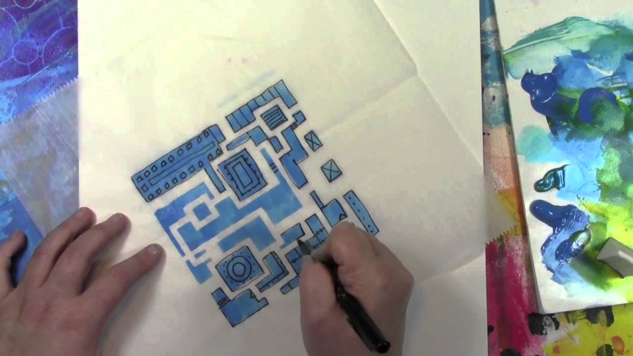 Stenciling on Deli Paper to Make a Blueprint - YouTube