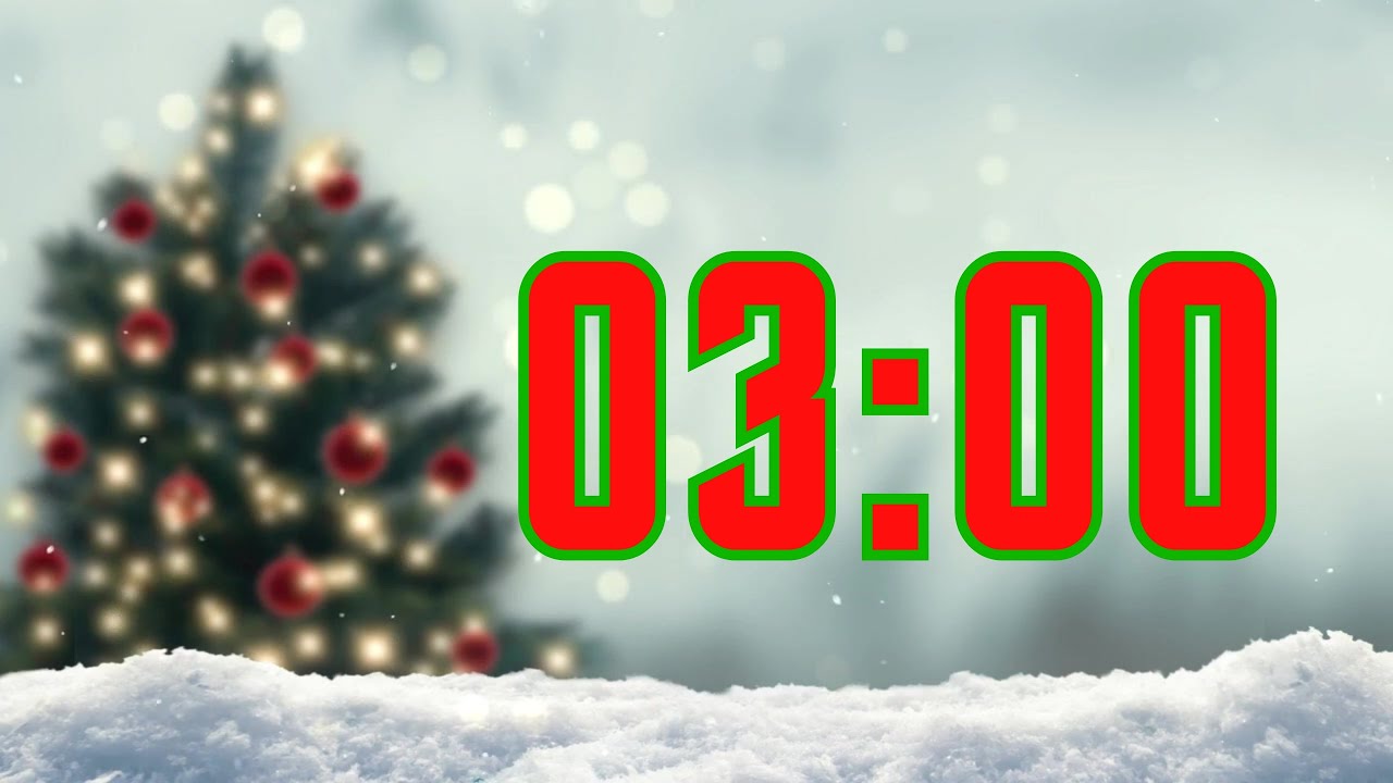 3-Minute Christmas Countdown Timer 🎄 | Festive Snowfall Animation & Gentle Alarm - YouTube