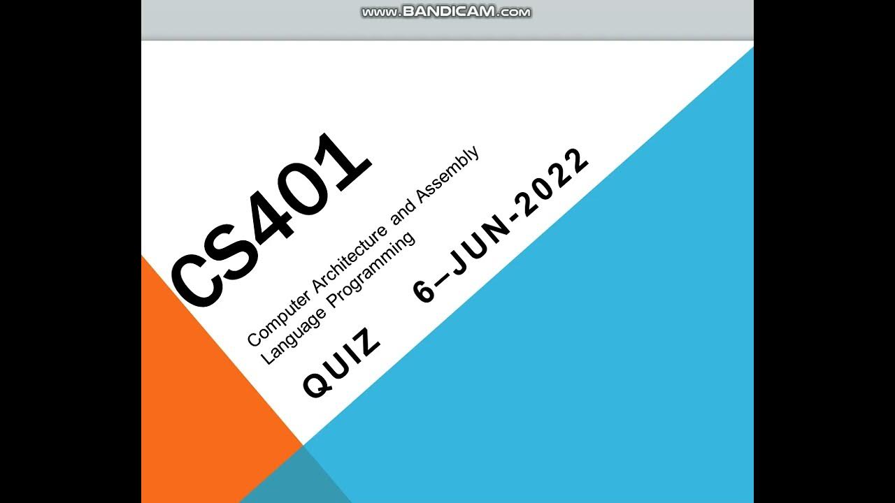 Cs401 Computer Architecture & Assembly Language Programming Quiz No 1 - YouTube