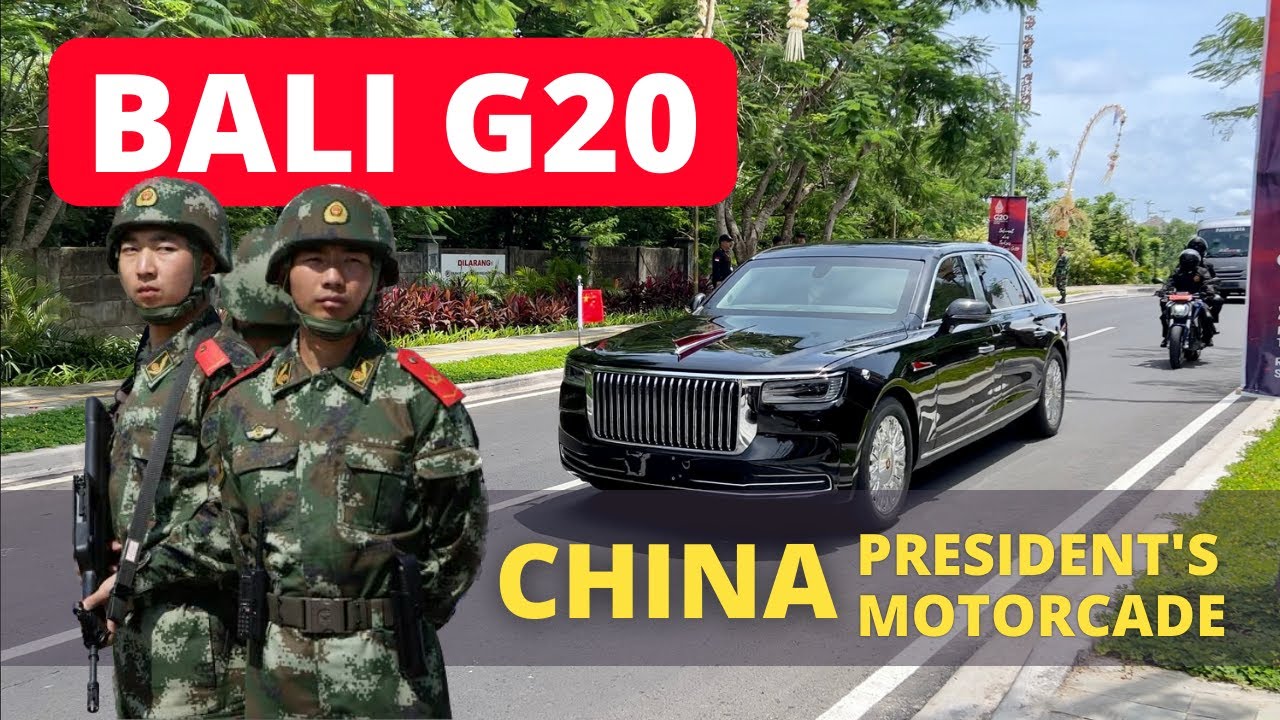🇲🇨 🇨🇳 China President Xi Jinping's motorcade at the G20 Summit BALI ...
