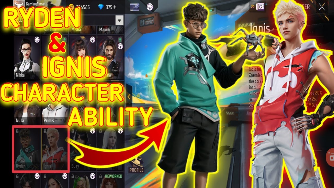 Free fire max character ability | free fire max Ryden and Ignis ...