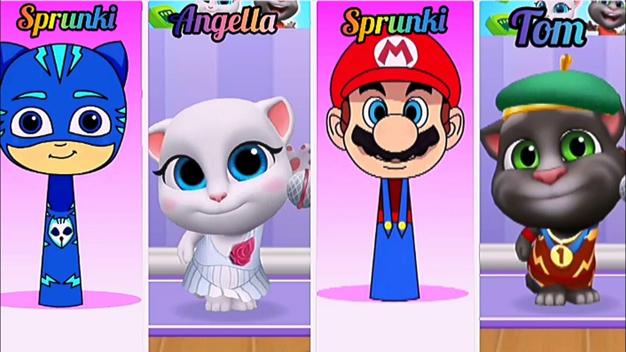Sprunki CatBoy Sprunki Mario Vs Tom Angela 🔥| Who is best? 🤣👌|Mega ...