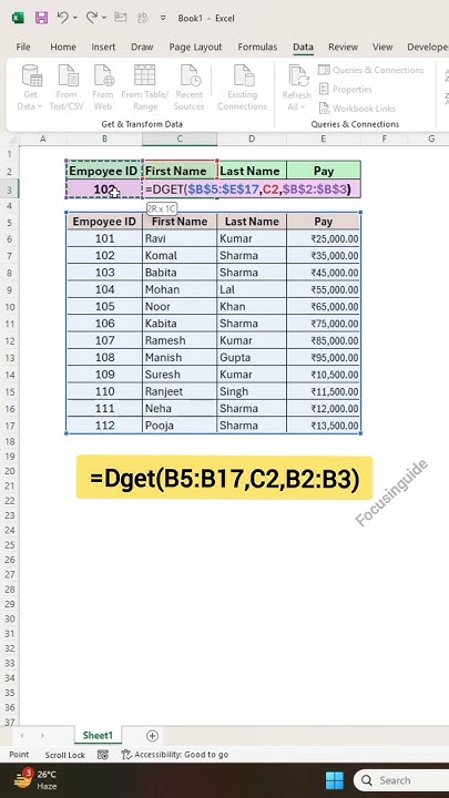 Mastering the DGET Function in Excel: Effortless Data Retrieval and Analysis #focusinguide # ...