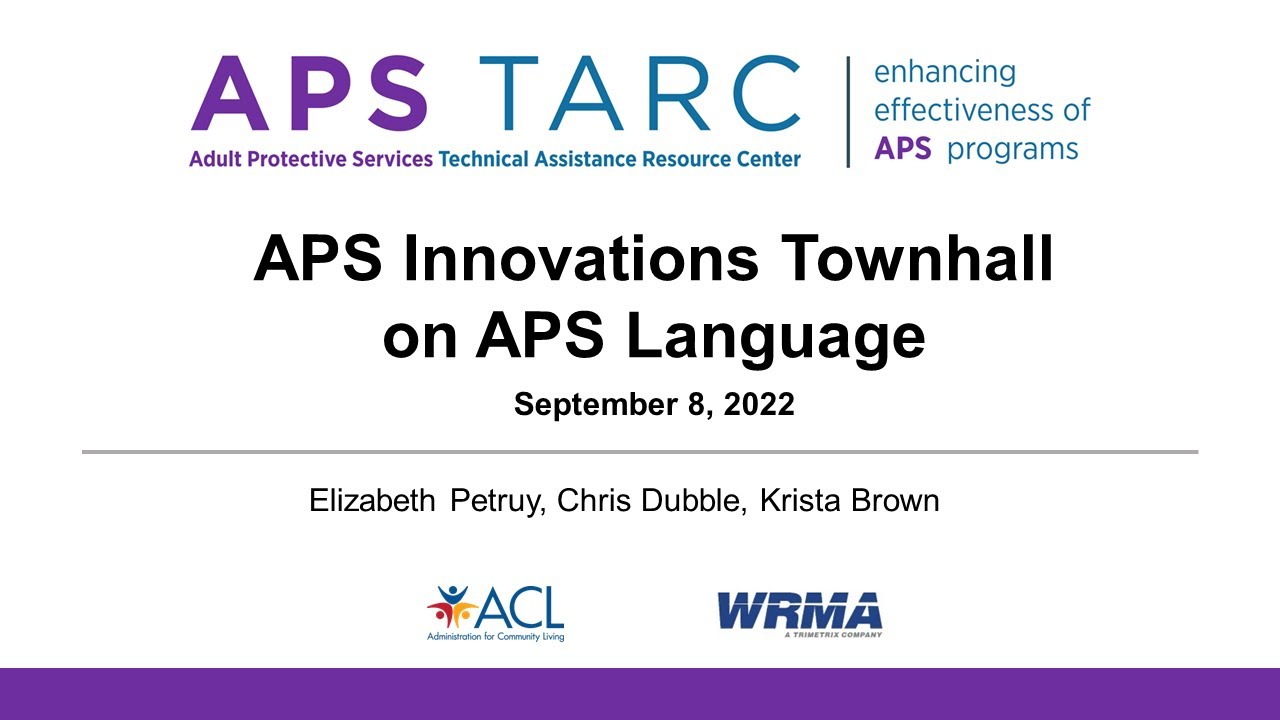 APS Innovations Townhall on APS Language - YouTube