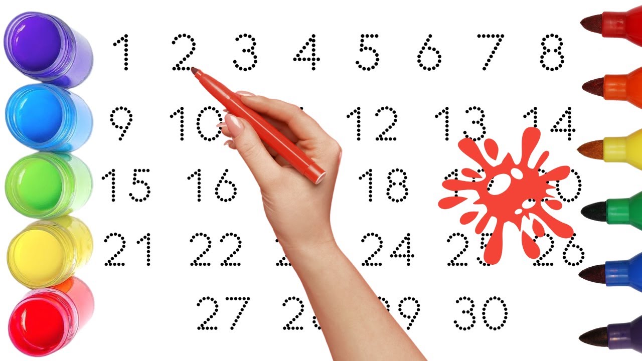 Learning Numbers: Let's Trace & Write 1234 | Educational Video for ...