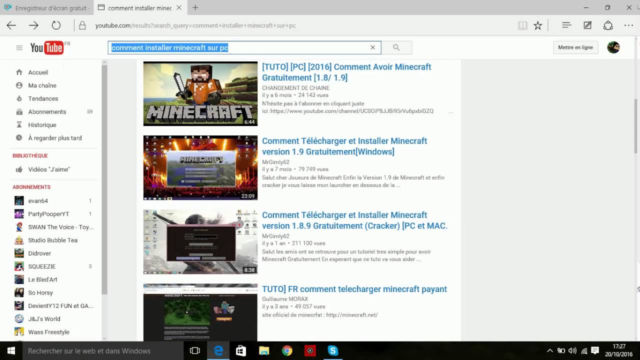 TUTO comment installer minecraft - YouTube
