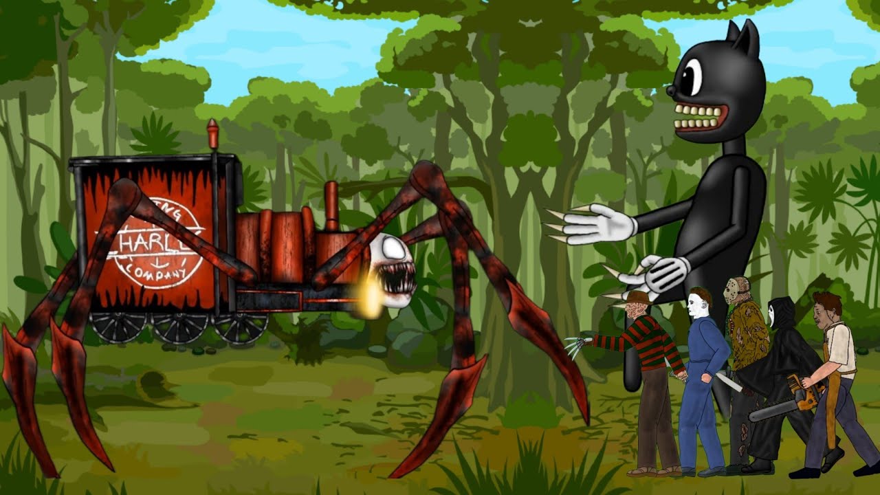 Choo Choo Charles vs Cartoon Cat, Jason Voorhees, Leatherface, Freddy ...
