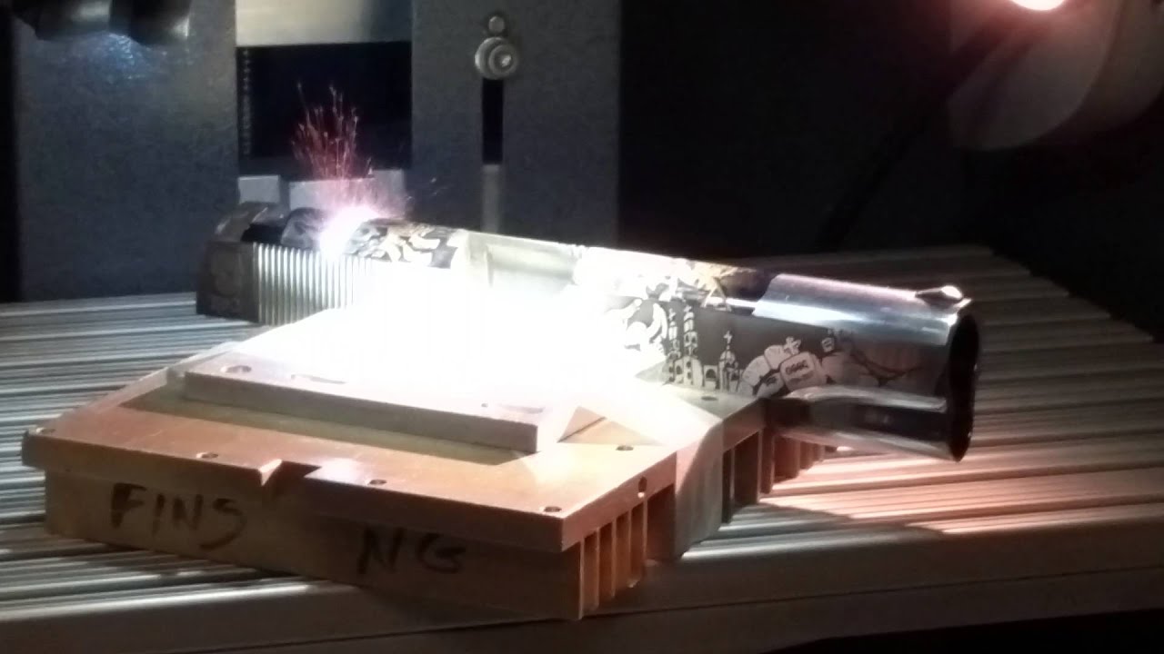 Laser engraving, marking, and cutting on 1911 slide and firearms. - YouTube