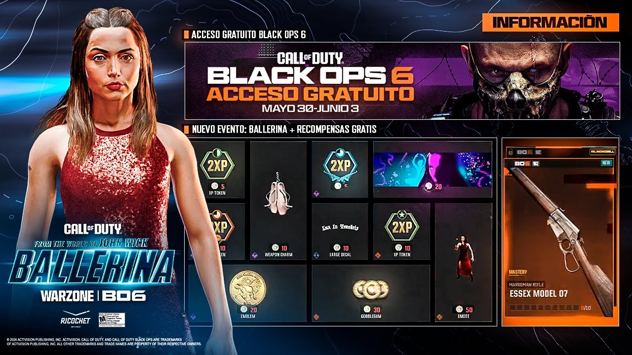 RECOMPENSAS *GRATIS* NUEVO EVENTO de BALLERINA en BO6 (JOHN WICK) - YouTube