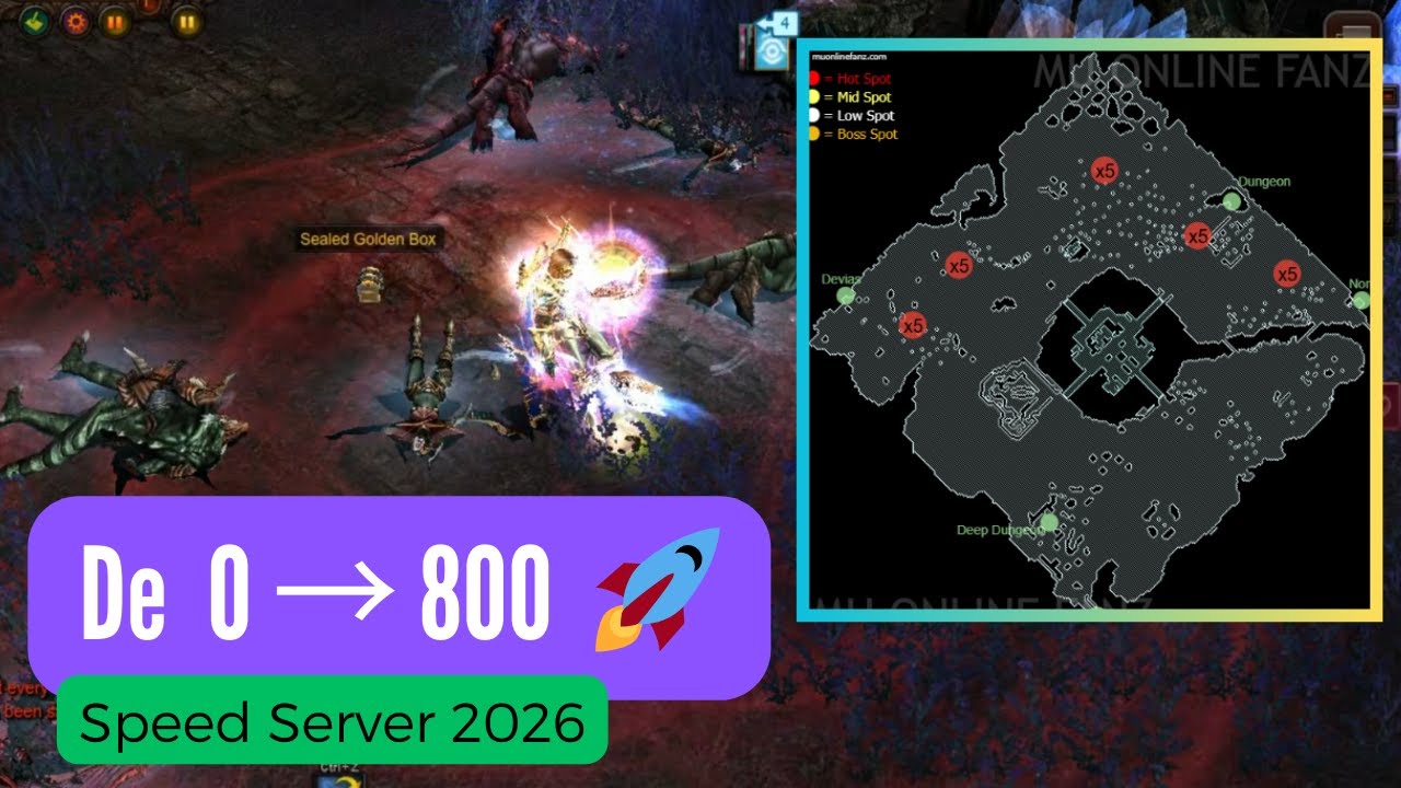 MU Online 2026 | De 0 a 800 en Speed Server 🚀 Mejores spots, rutas y ...