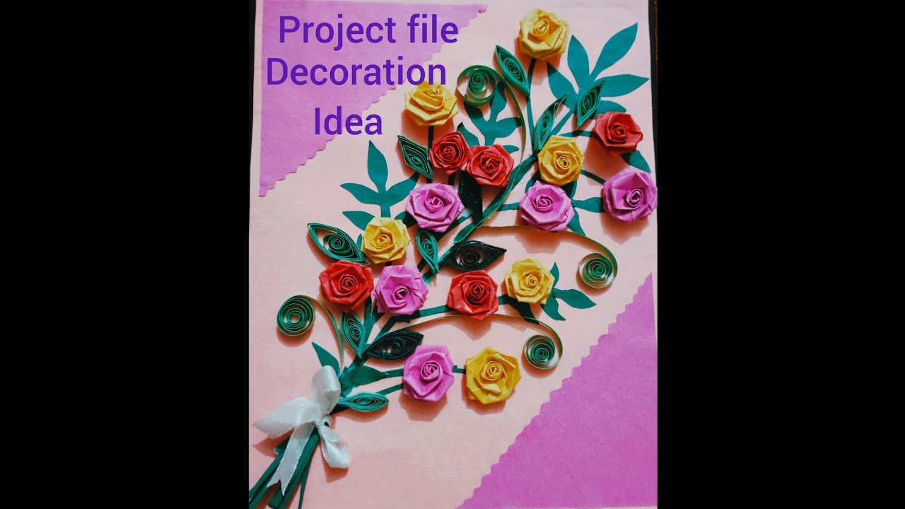 Project file cover decoration idea|| #decoration #trending #Drawing ...