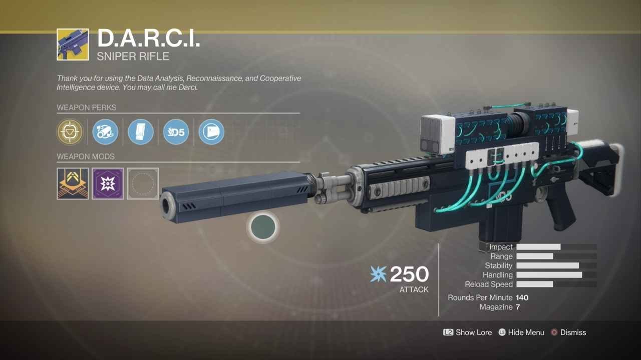 Destiny 2: D.A.R.C.I & Fighting Lion Exotic Weapons (Short Showcase ...