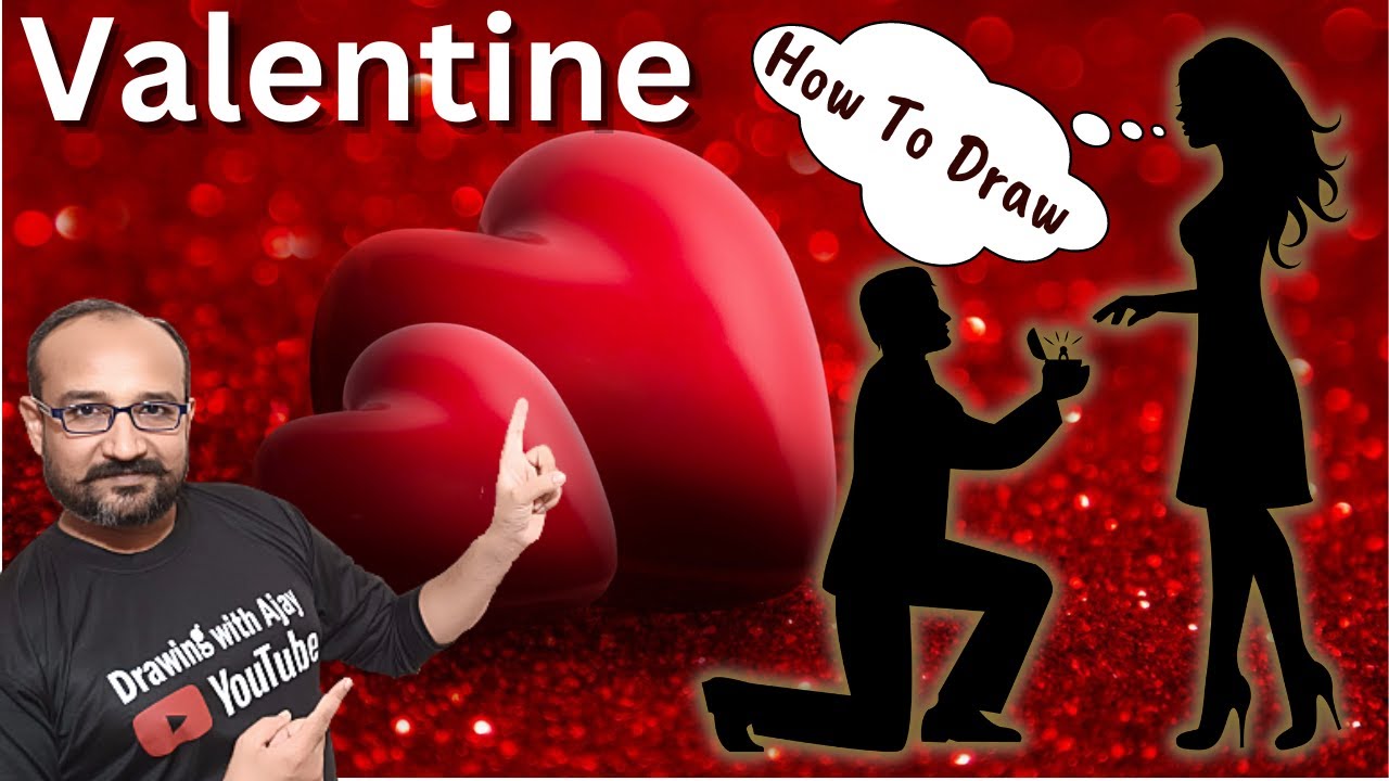 How To Draw VALENTINE Drawing | Word Drawing - YouTube