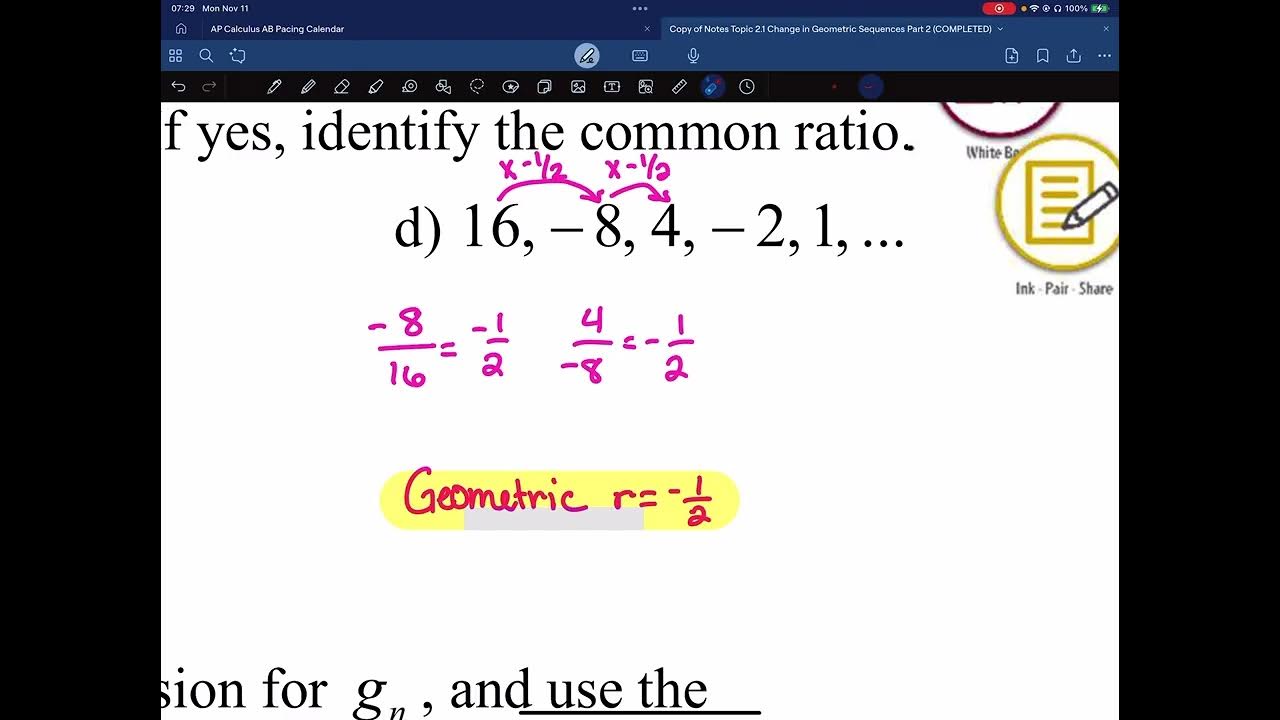 2.1 Part 2 Change in Geometric Sequences - AP Precalculus - YouTube