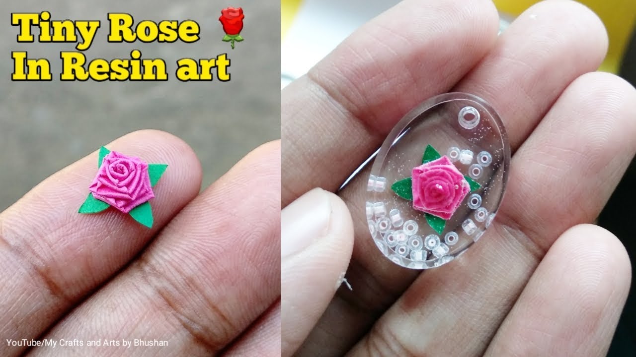 Tiny paper Rose 🌹 in epoxy resin || best gift for your love one ...