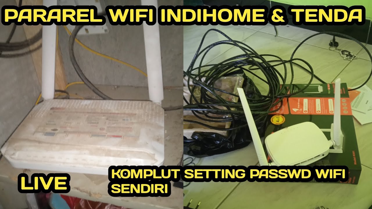 pararel wifi indihome dan router tenda pakai kabel lan 20meter - YouTube