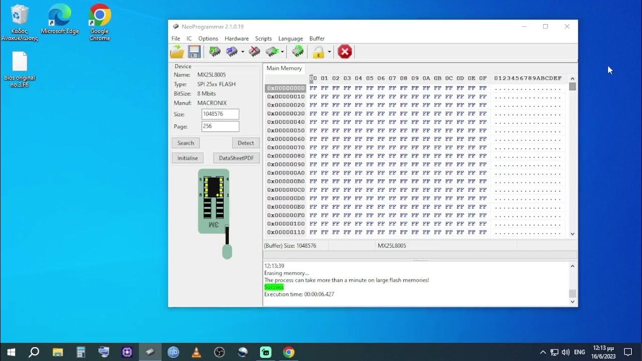 How do I download an empty chip a program bios ( NeoProgrammer 2.1.0.19 ...