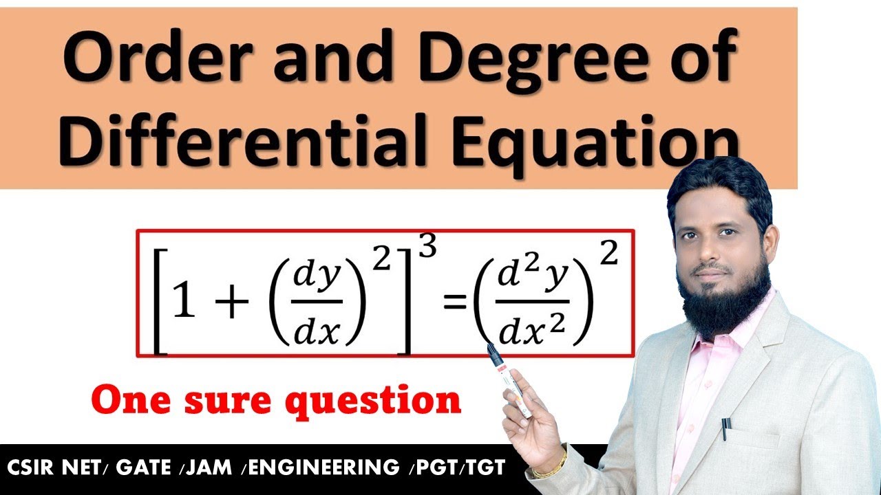 Lec 01 ORDER AND DEGREE OF DIFFERENTIAL EQUATION, calculas #pgt_math #ordinary_differential ...