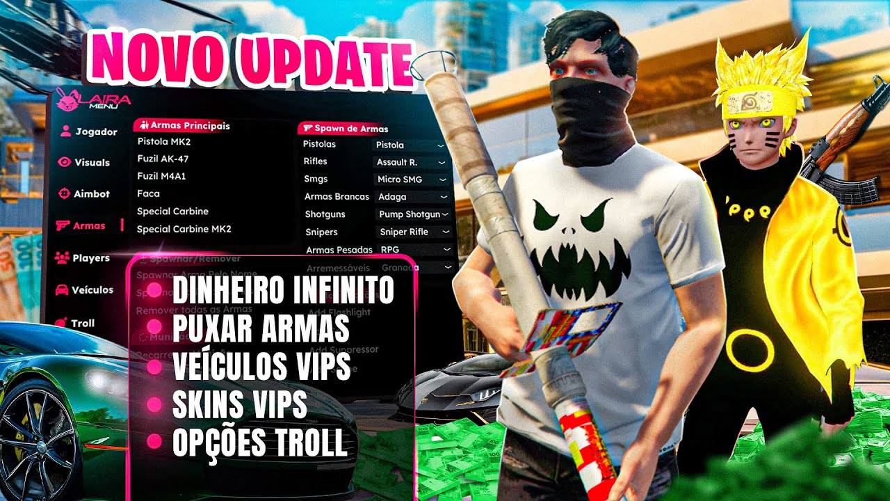 NOVO MOD MENU PARA FIVEM GTA RP! (ATUALIZAÇÃO LAIRA MENU) - YouTube