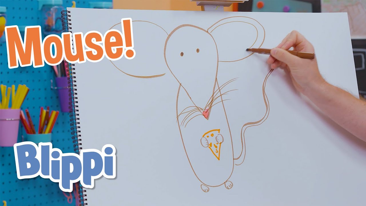 How To Draw A Mouse | Art for Kids With Blippi! | Drawing Videos for ...