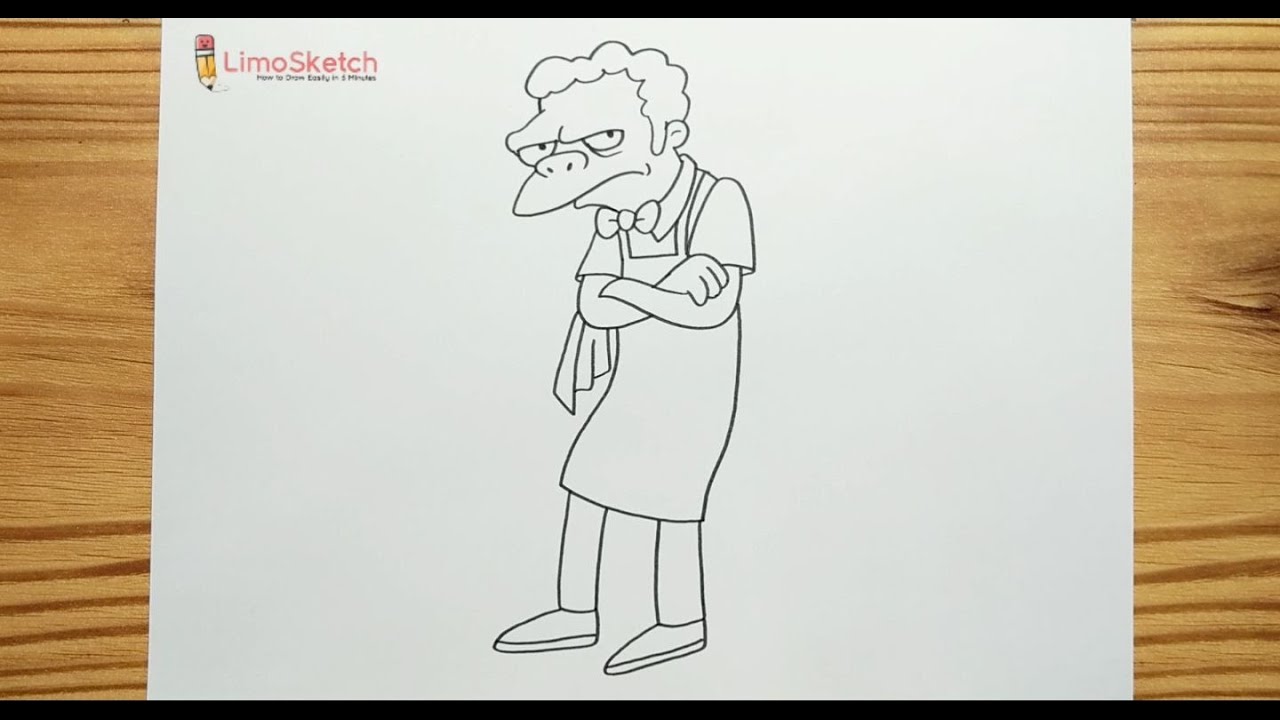 HOW TO DRAWNG MOE SZYLAK - THE SIMPSON - YouTube