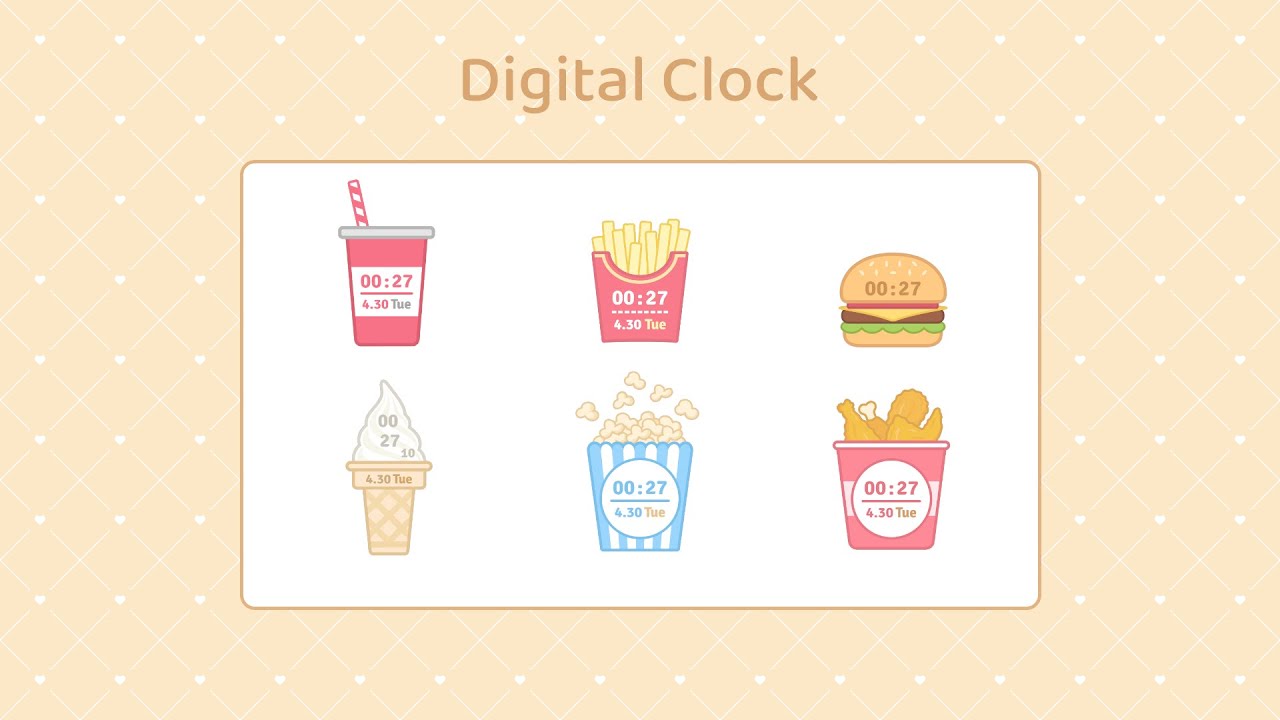 Fast food digital clock - Clock Widget for Stream | Twitch/Youtube ...