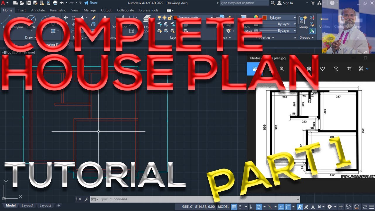How To Draw a House Plan on AutoCAD. || Beginner Plan Drawing Tutorial ...