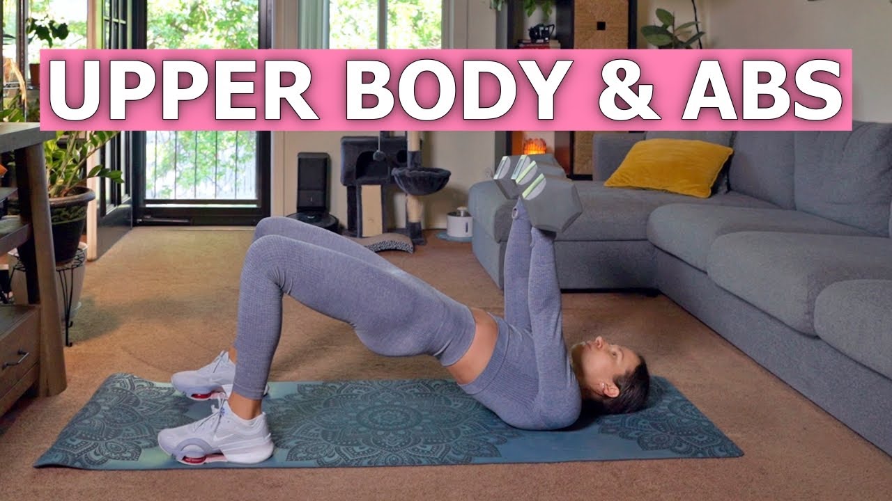 25 MIN UPPER BODY & ABS WORKOUT, With Dumbbells | No Repeats - YouTube